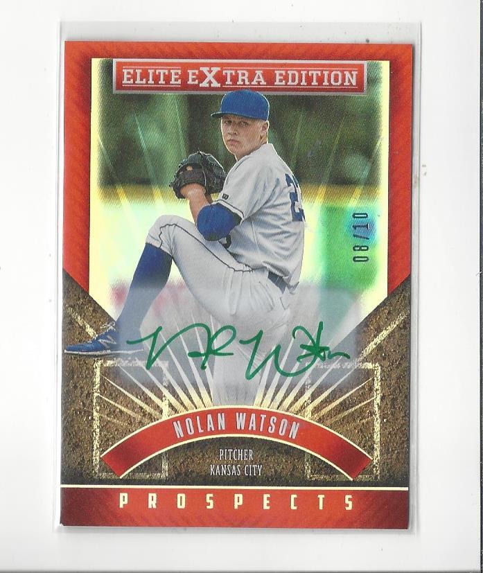 2015 Elite EE #34 Nolan Watson Rookie Green AUTOGRAPH Royals /10 | eBay