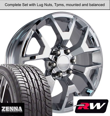 20 x9" inch Wheels and Tires for Chevy Avalanche Replica 5656 Chrome ...