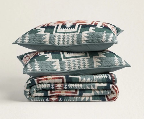 PENDLETON Harding Star Coverlet Set - Queen Deep Atlantic - NIB | eBay