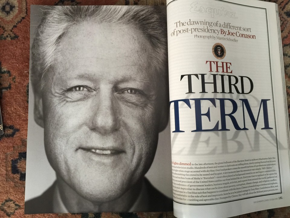 Bill Clinton Esquire magazine December 2005 cover with address label ...