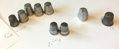 10 Metal Sewing Thimbles Assorted Sizes Functional | eBay