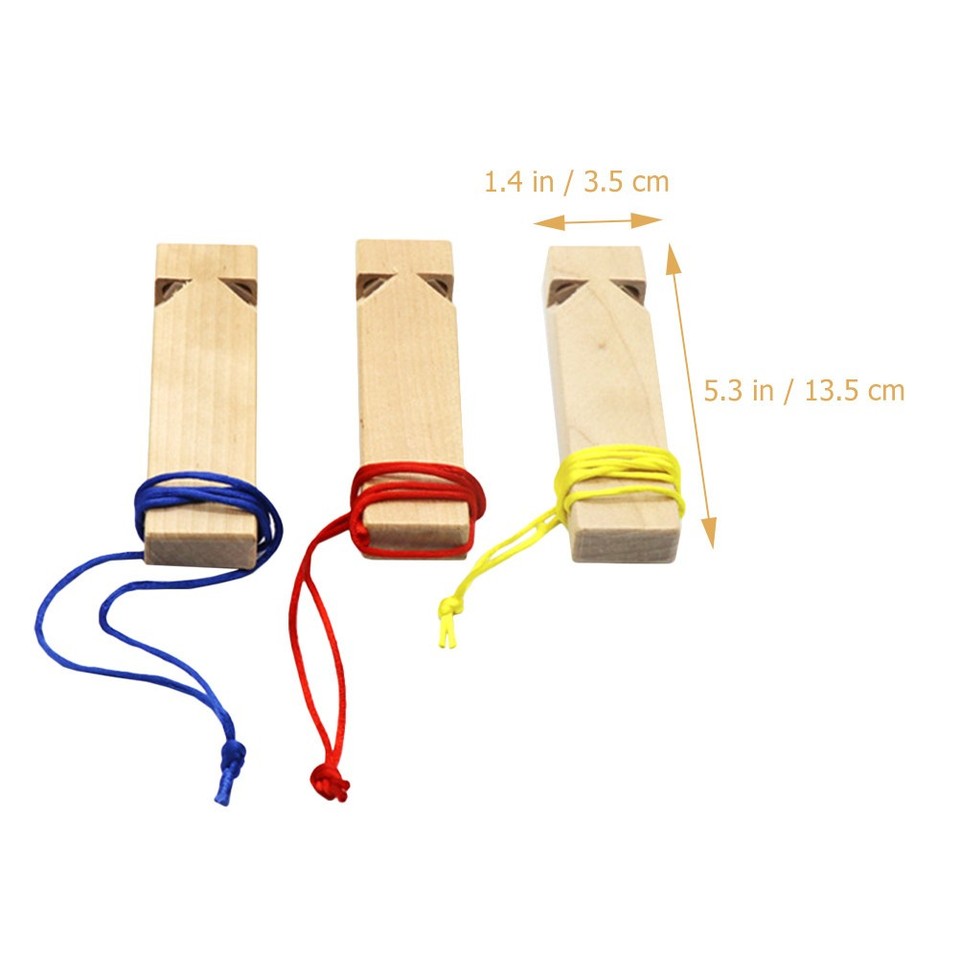 3pcs Natural Wooden Whistles DIY Train Whistle Kids Musical Instrument ...