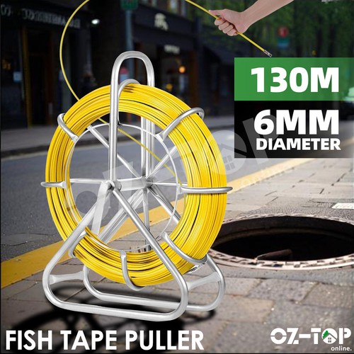 130M Fiberglass Fish Tape Puller Wire Cable Running Duct Rodder Steel ...