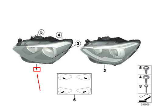 BMW 1 F20 Front Left Halogen Headlight 63117229671 NEW GENUINE LHD ...