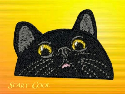 New Black Cat Vintage Embroidered Biker Iron On Patch | eBay