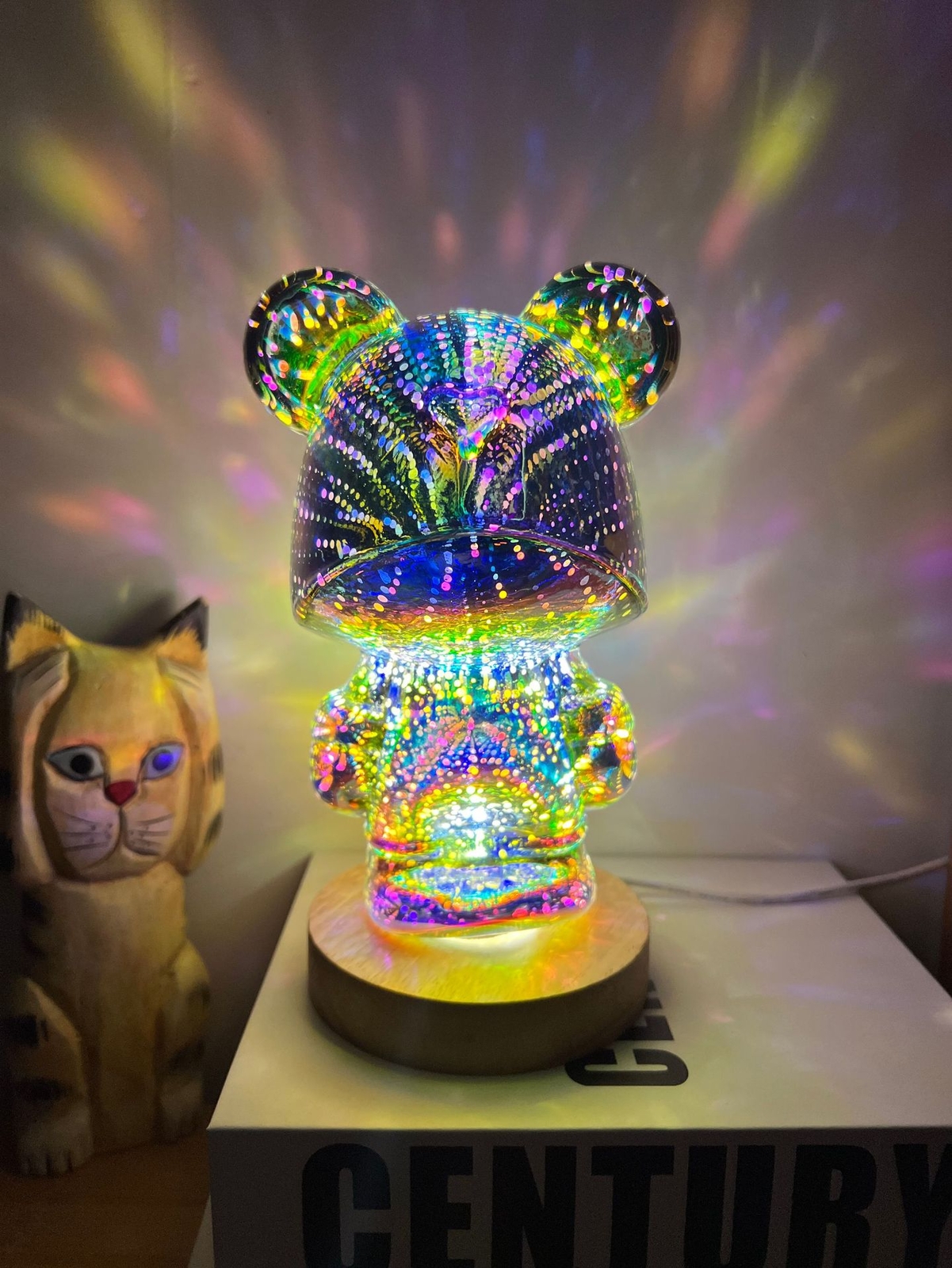 3D Firework Bear Light Luminous Bear Atmosphere Table Lamp Artwork ...