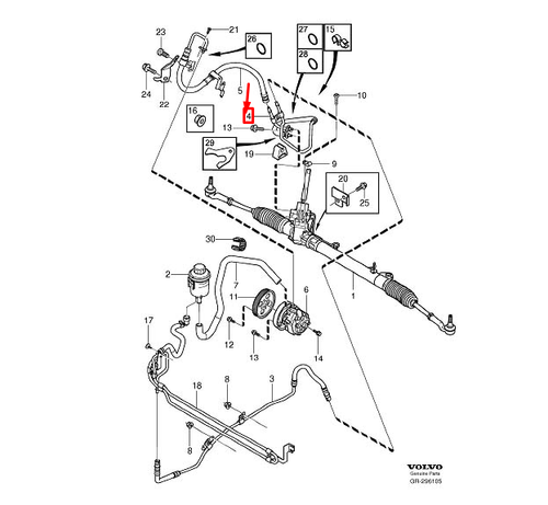 VOLVO XC60 MK1 Power Steering Pressure Hose Pipe RHD 31280286 NEW ...