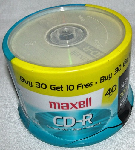 Maxwell CD-R 48X 700MB 80Min 40 Disc Pack New Retail Sealed | eBay