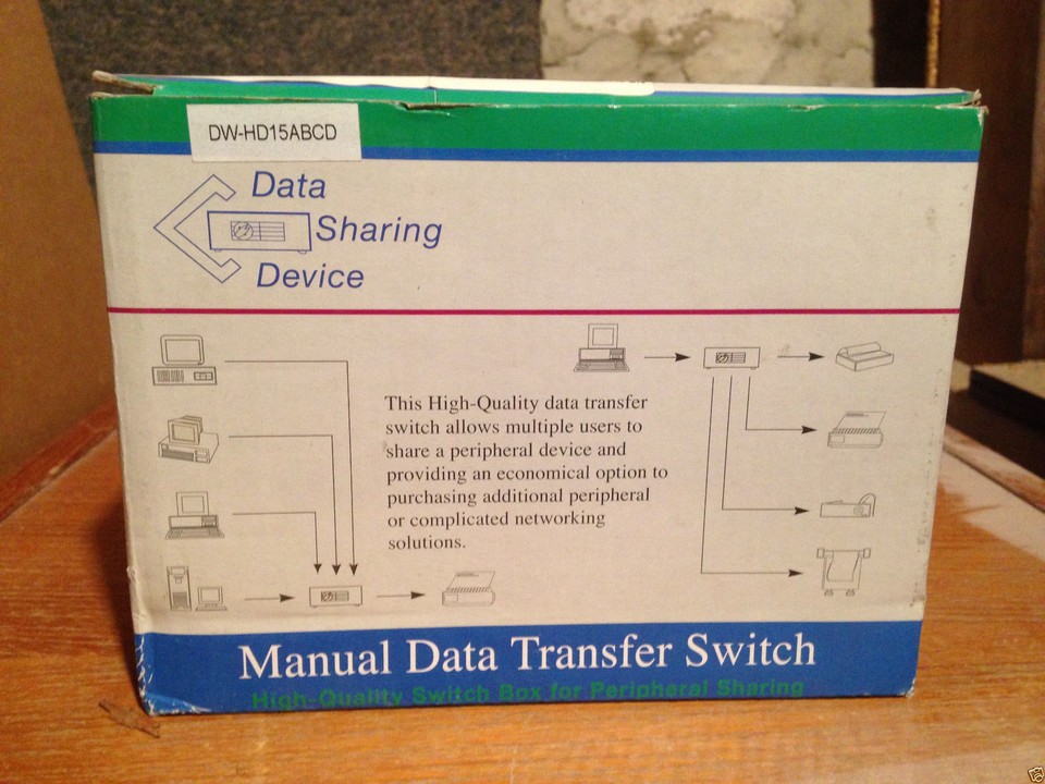 Manual Data Sharing Device Transfer Switch Box CSWM-HD151X4 HD15 | eBay