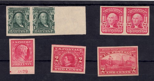 US Scott # 314, 320, 368, 371 and 373, ALL MINT / VF / Imperf! SCV $175 ...