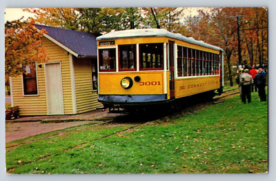 Postcard Trolley Card Idle at Trolley Museum at Warehouse Point Conn ...
