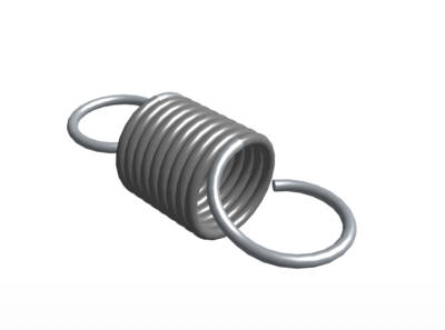 Extension Spring E1750-177-5000-X Loop Ends 316 Stainless Steel 5" FL x ...