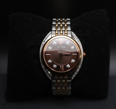 Bulova Women's Quartz Silver Rose Gold Watch 28MM 98R230 42429543515| eBay