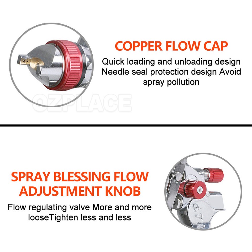 Voilamart HVLP Spray Gun Paint Gun 600CC Gravity Feed Cup 1.4mm 1.7mm ...