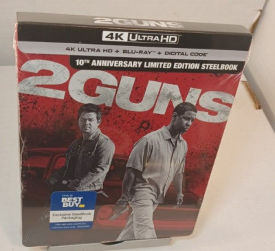 2 Guns Limited Edition 4K Steelbook (4K + Blu-ray)-NEW- Box Shipping w ...