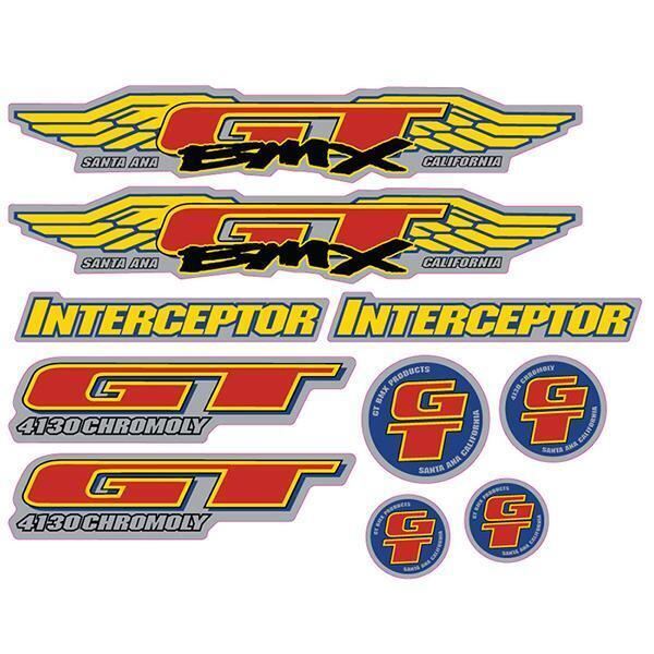 1994 GT BMX - Interceptor - for chrome frame - decal set | eBay