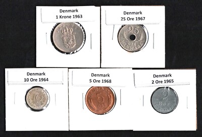 DENMARK 1970-1971 SET OF 5 COINS | eBay