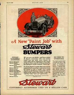 1924 Stewart Warner Company Ad: Stewart Bumpers - Chicago, Illinois | eBay