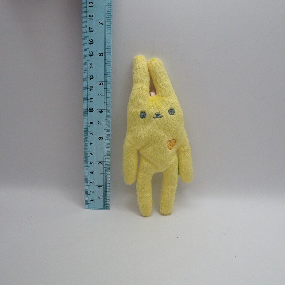 Flan softy mascot C1809 Yellow Rabbit Amuse 5.5" Keychain Plush Toy ...