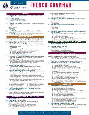 Quick Access Reference Charts Ser.: French Grammar by Research and ...