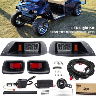 FOR EZ-GO TXT LED Headlight & Taillight GOLF CART BASIC LIGHT KIT 1996 ...