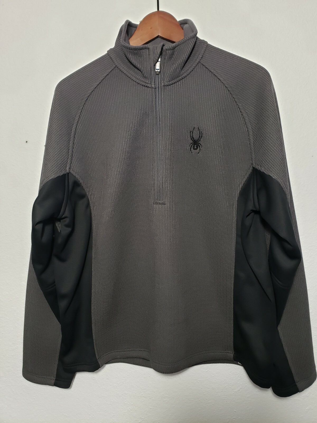 Spyder 1/4 Zip Pullover Core Sweater Gray Black Mens Medium | eBay