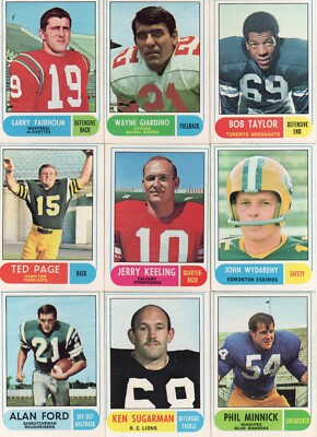 1968 O-Pee-Chee CFL FOOTBALL SINGLES #3to #131 -- GOOD to EX+ --***YOU ...