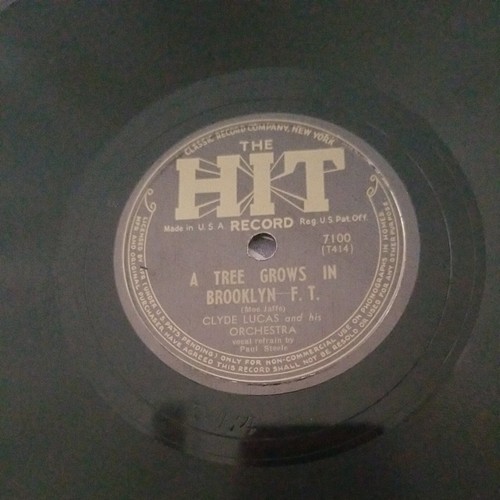 Clyde Lucas 78rpm single 10-inch The Hit Record #7100 A Tree Grows In ...