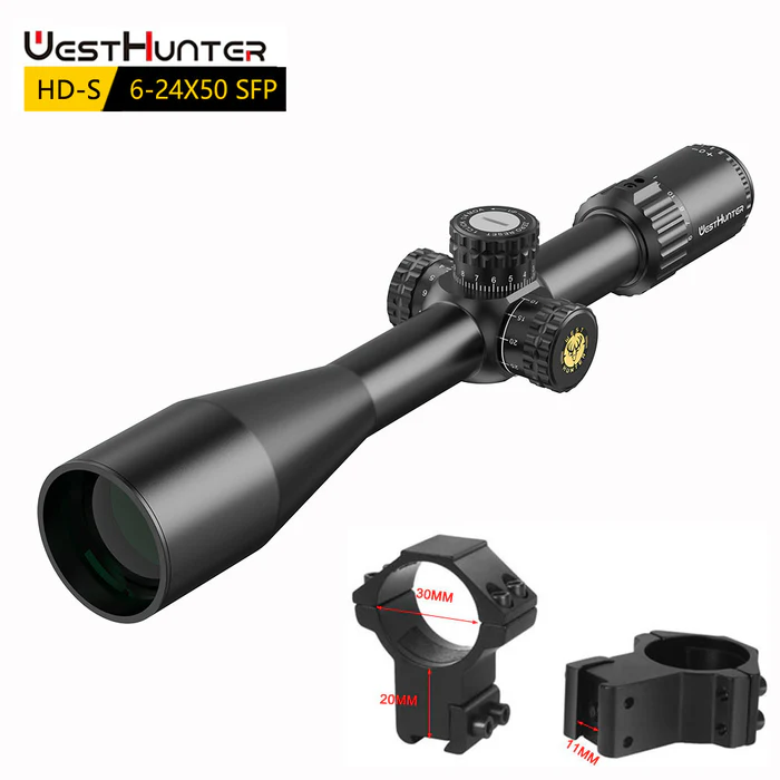 WestHunter HD-S 6-24X50 SFP Rifle Scope Side Focus 30mm Tube Optical ...