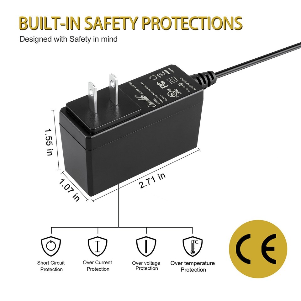 AC-DC Adapter Charger for Epson Workforce ES-200 ES-300W ES-300WR Power ...