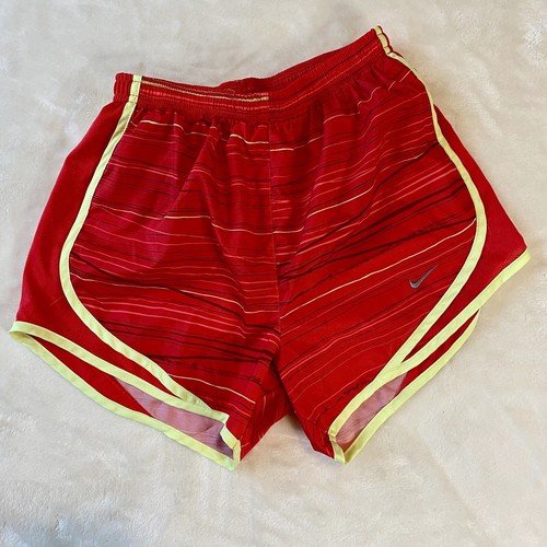 Nike Tempo Dri-Fit 3.25” Red and Yellow Running Athletic Workout Shorts ...