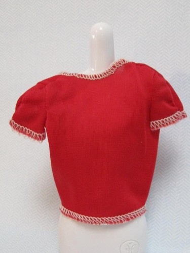 VTG Barbie DOLL 1981 Clothes FASHION COLLECTIBLES RED TOP SHIRT 3681 ...