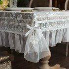 Elegant White Lace Rectangle Tablecloth Square Night Table Cover Home ...