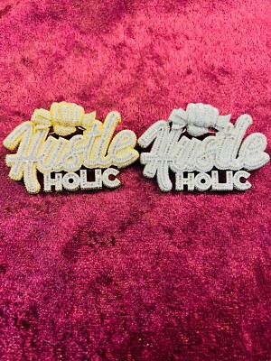 14k Gold Finish Hustle Holic Hip Hop Simulated CZ Pendant w/ Chain | eBay