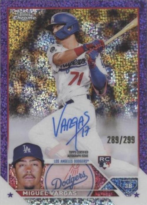 2023 Topps Chrome - Rookie Autographs Miguel Vargas #RA-MVA Purple ...