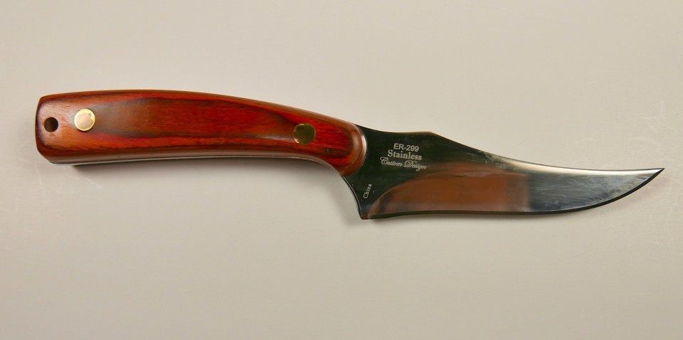 Elk Ridge Fixed blade Full tang knife 7" Overall Brown Pakkawood Handle ...