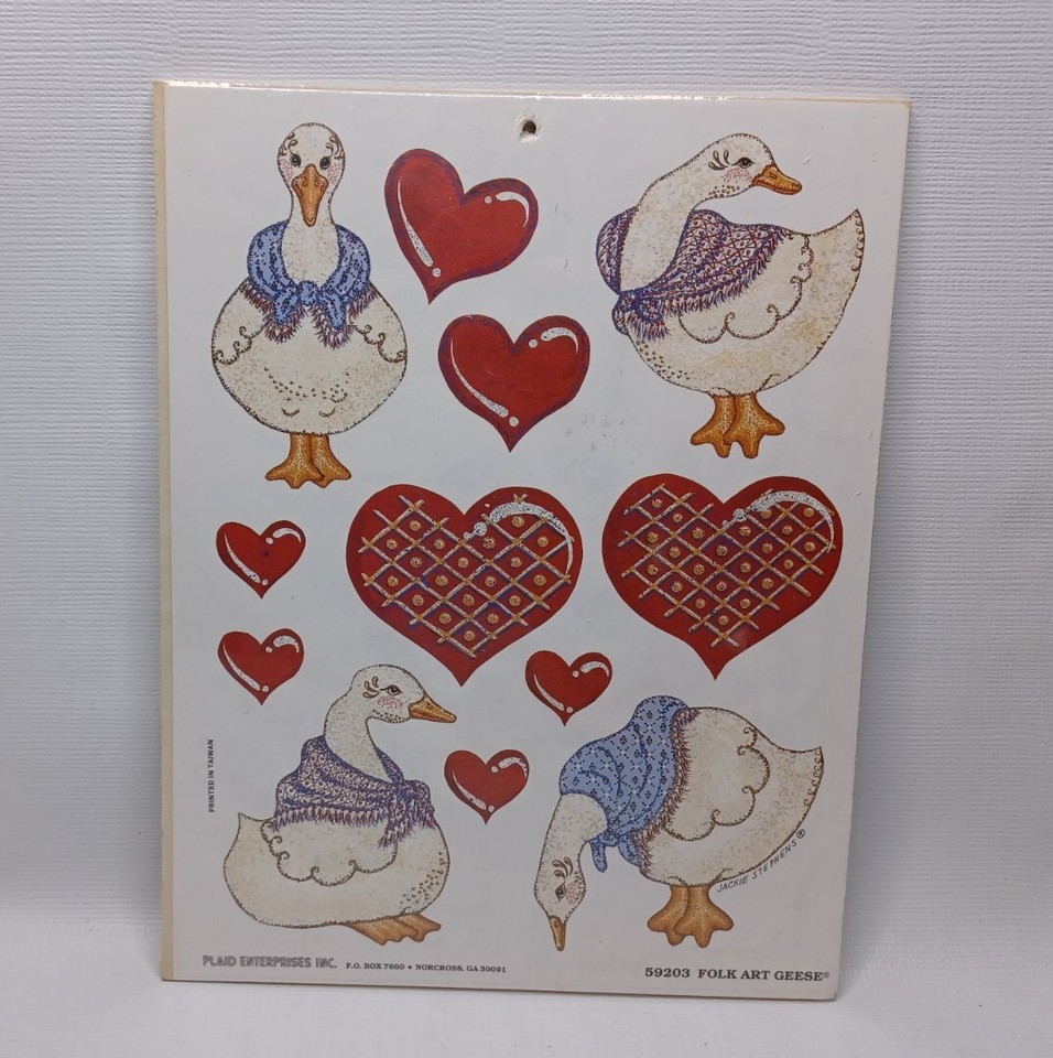 Plaid Enterprises Folk Art Geese Cut & Paste Wood Cut Outs New Vintage ...