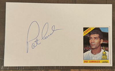 PAT CORRALES SIGNED 3X5 INDEX CARD AUTO REDS CARDINALS PHILLIES ...