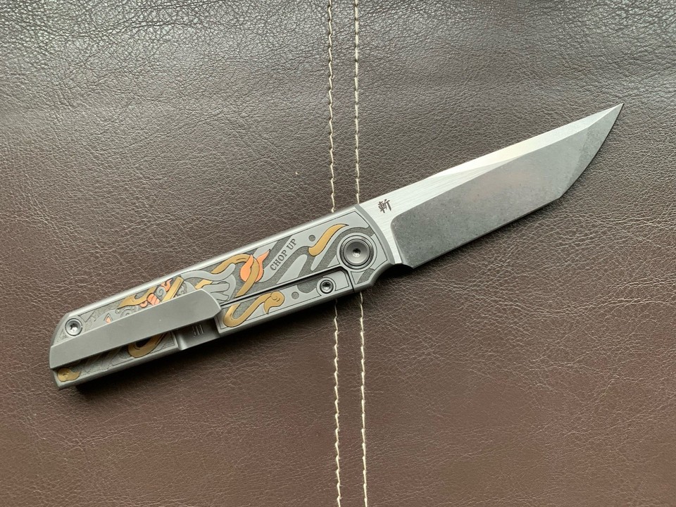 North Mountain Blade - Chop Titanium Front Flipper Custom Engraving ...
