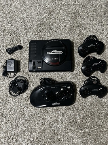 Sega Genesis 16 Bit Console 3 Controllers Arcade Power Stick READ ...