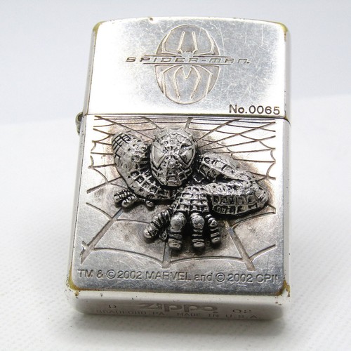 Spider-man Metal Limited Japan Model Zippo Oil Lighter 2002 Fired Rare ...