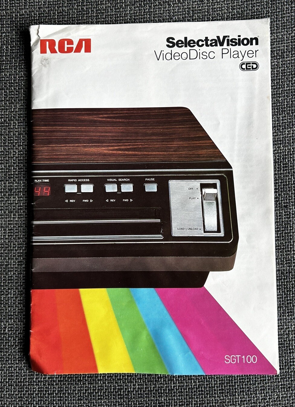 RCA Selectavision VideoDics Player CED SGT100 Owners Manual | eBay