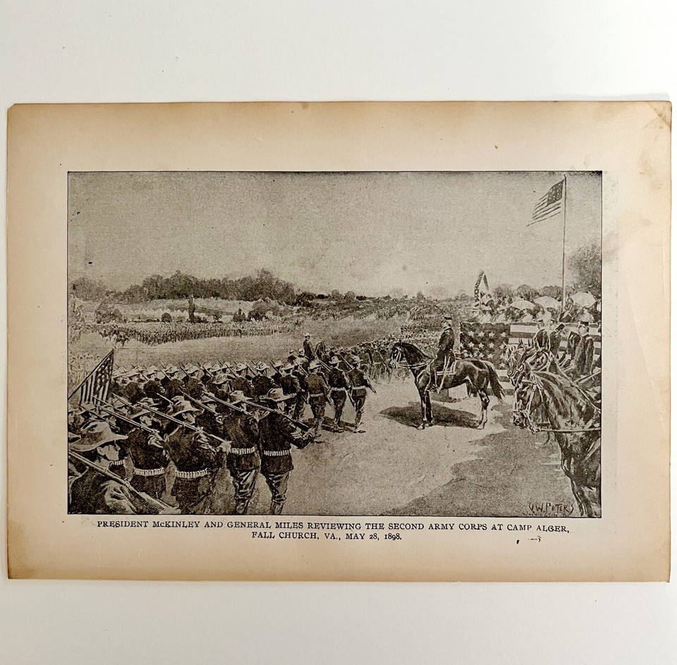 President McKinley General Miles 1899 Victorian Print Camp Algers ...