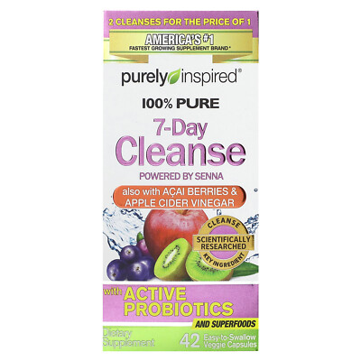 100% Pure 7-Day Cleanse, 42 Easy-to-Swallow Veggie Capsules | eBay