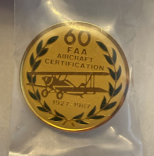 60 FAA AIRCRAFT CERTIFICATION 1927-1987 LAPEL PIN | eBay