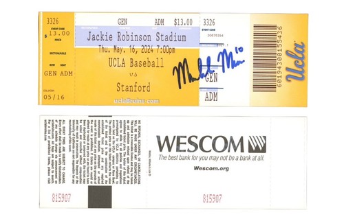 Malcolm Moore Signed Stanford Cardinal Full Ticket Stub Auto 5/16/2024 ...