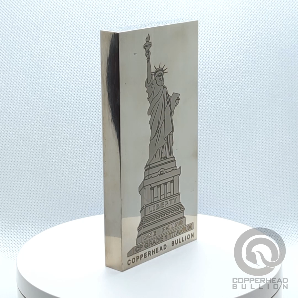 1 lb Pound (16 oz) Titanium Bar Statue of Liberty New York .996 Fine ...