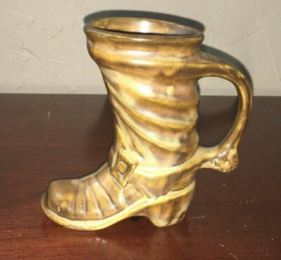 4.5" Ceramic Vase Cowboy Western Boot Shaped Mug | eBay