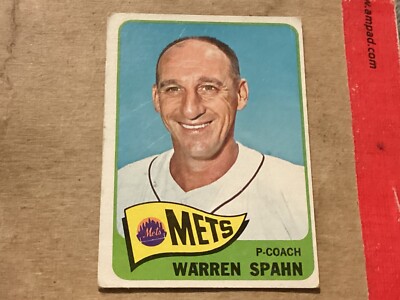 Warren Spahn #205 1965 Topps New York Mets Baseball Card - EX - Corner ...