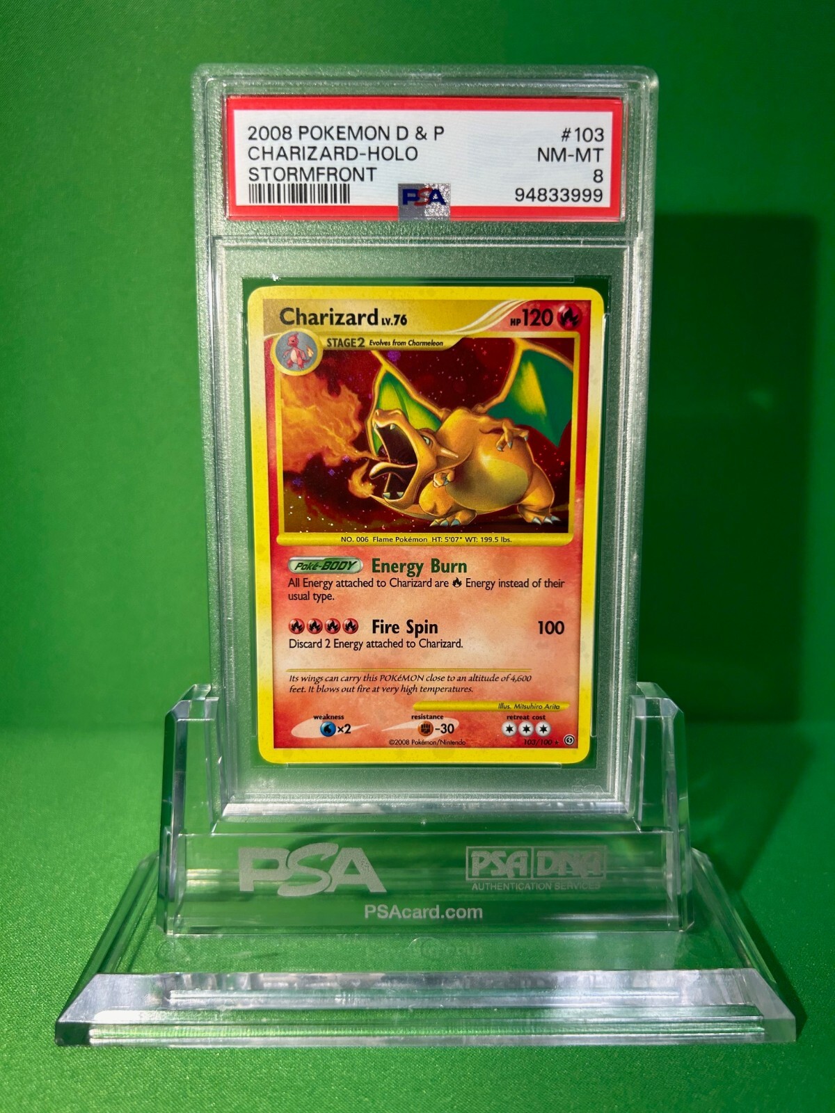 2008 POKEMON DIAMOND & PEARL STORMFRONT 103/100 CHARIZARD-HOLO PSA 8 | eBay